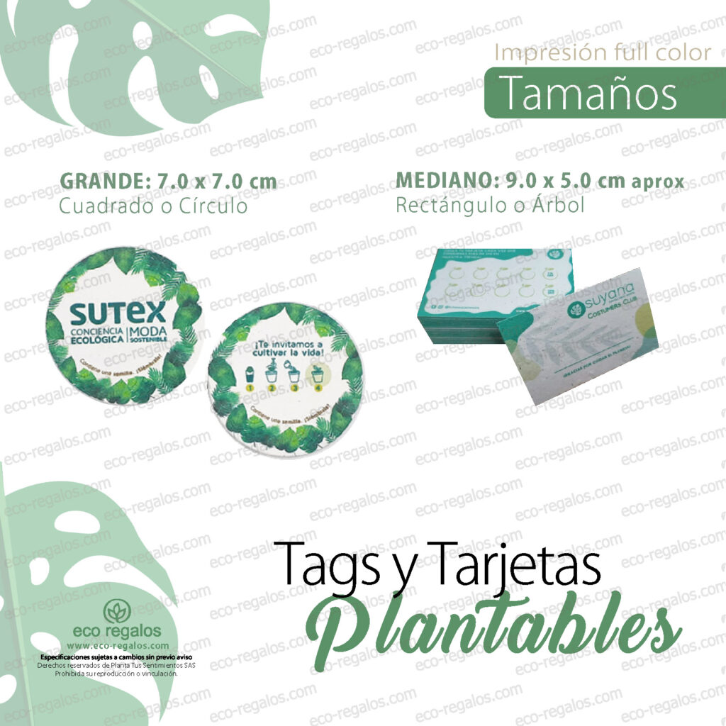 Tarjetas Plantables – Tamaños Cantidad miníma: 1000 Unidades ...